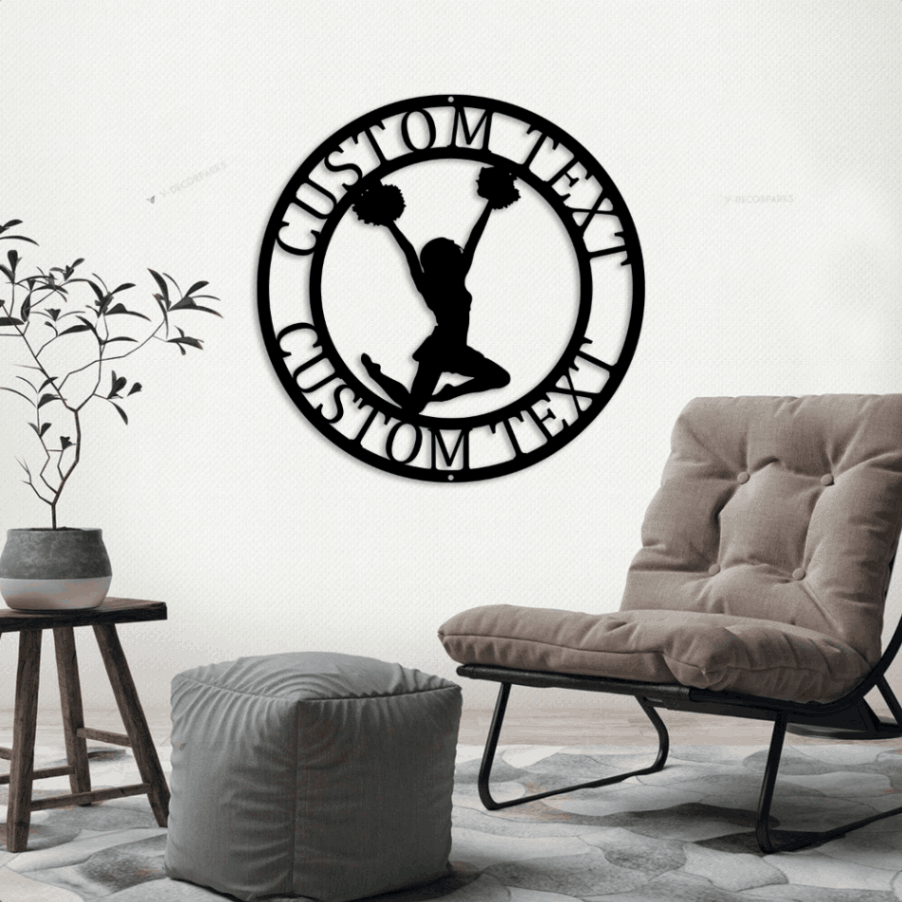 Custom Cheerleader Led Lights Sign Monogram Steel Sign, Personalized ...