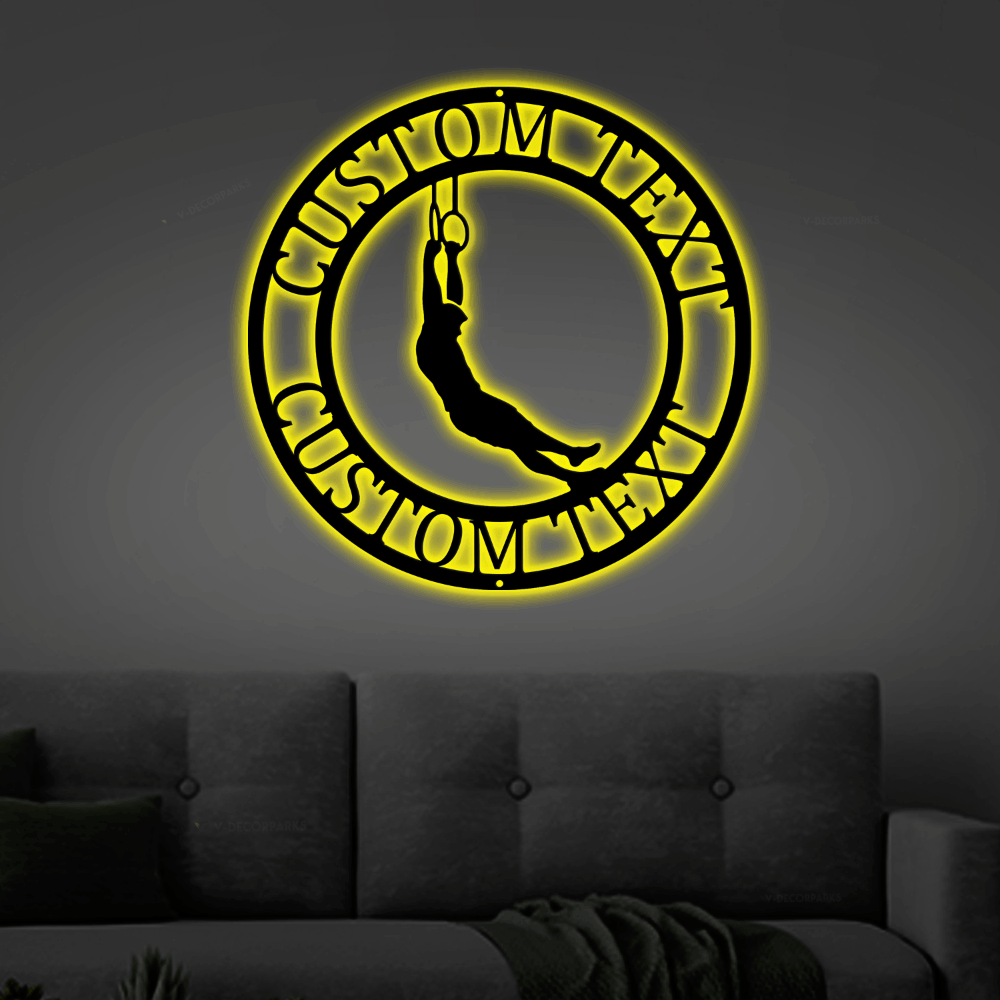 Custom Crossfit Monogram With Led Lights Steel Sign, Personalized ...