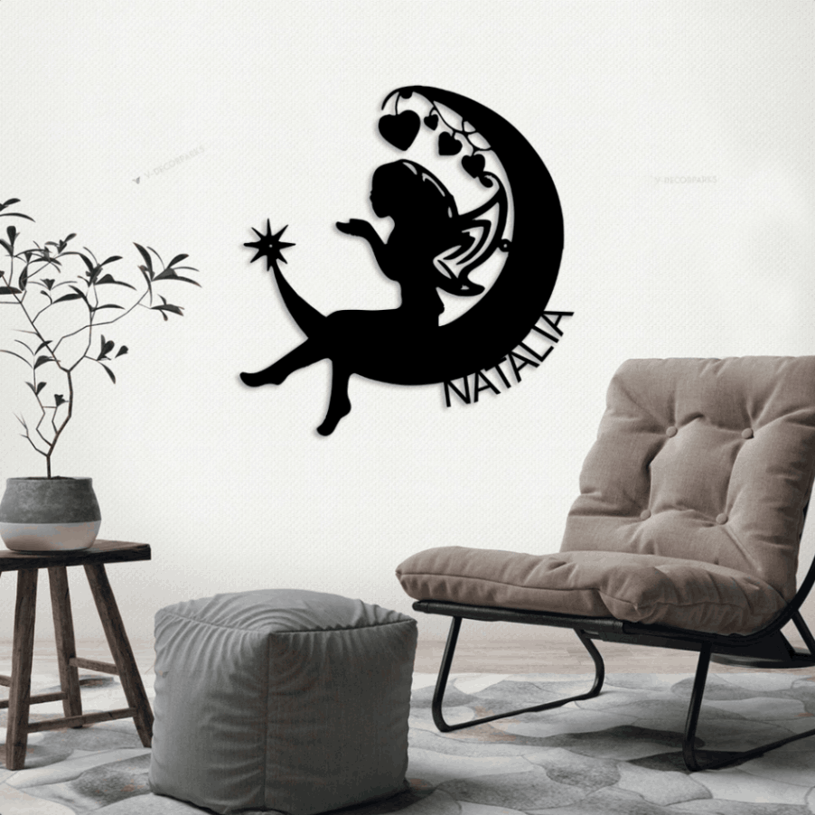 Custom Fairy Sign Led Lights Monogram Steel Sign Custom Fairy On The ...