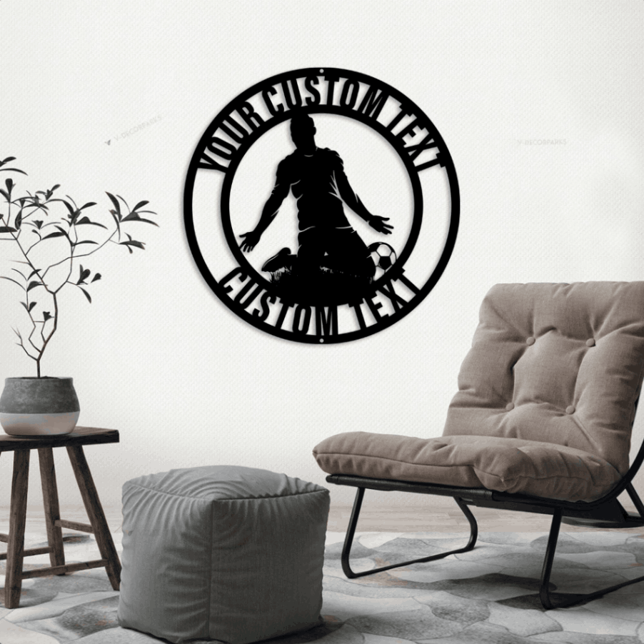 Custom Football Led Lights Sign Monogram Steel Sign, Personalized ...