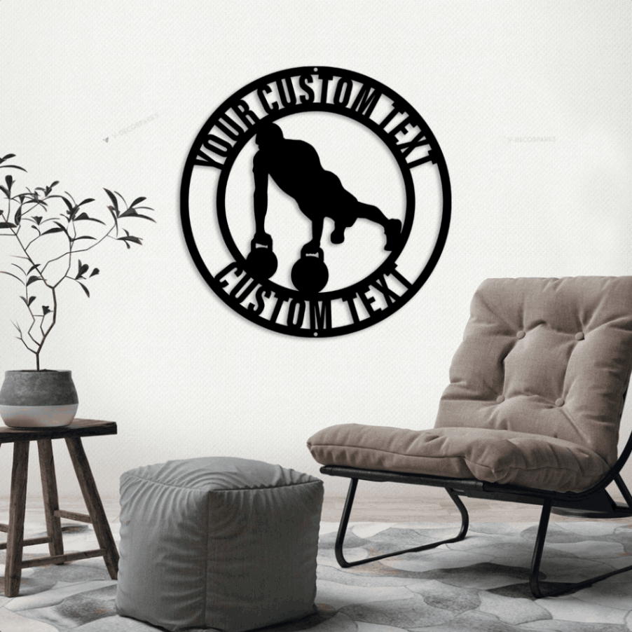 Custom Workout Led Lights Sign Monogram Steel Sign, Personalized ...