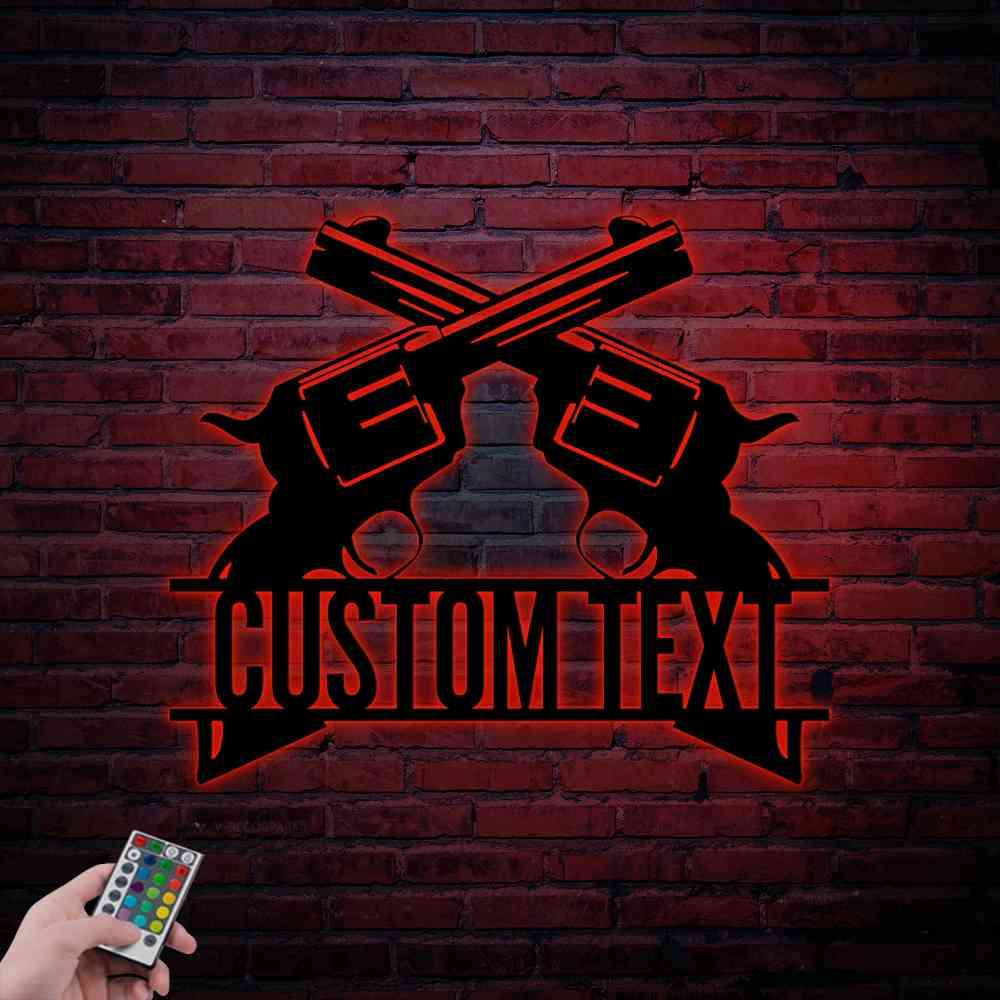 Come And Take It Metal Gun Sign With Led Lights, 2nd Amendment Gun ...