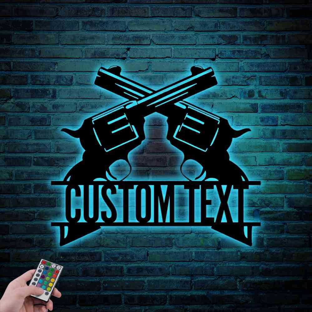 Come And Take It Metal Gun Sign With Led Lights, 2nd Amendment Gun ...