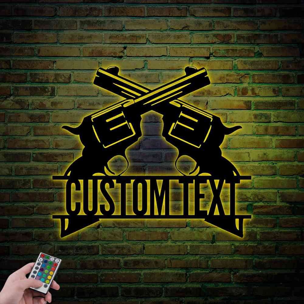 Come And Take It Metal Gun Sign With Led Lights, 2nd Amendment Gun ...