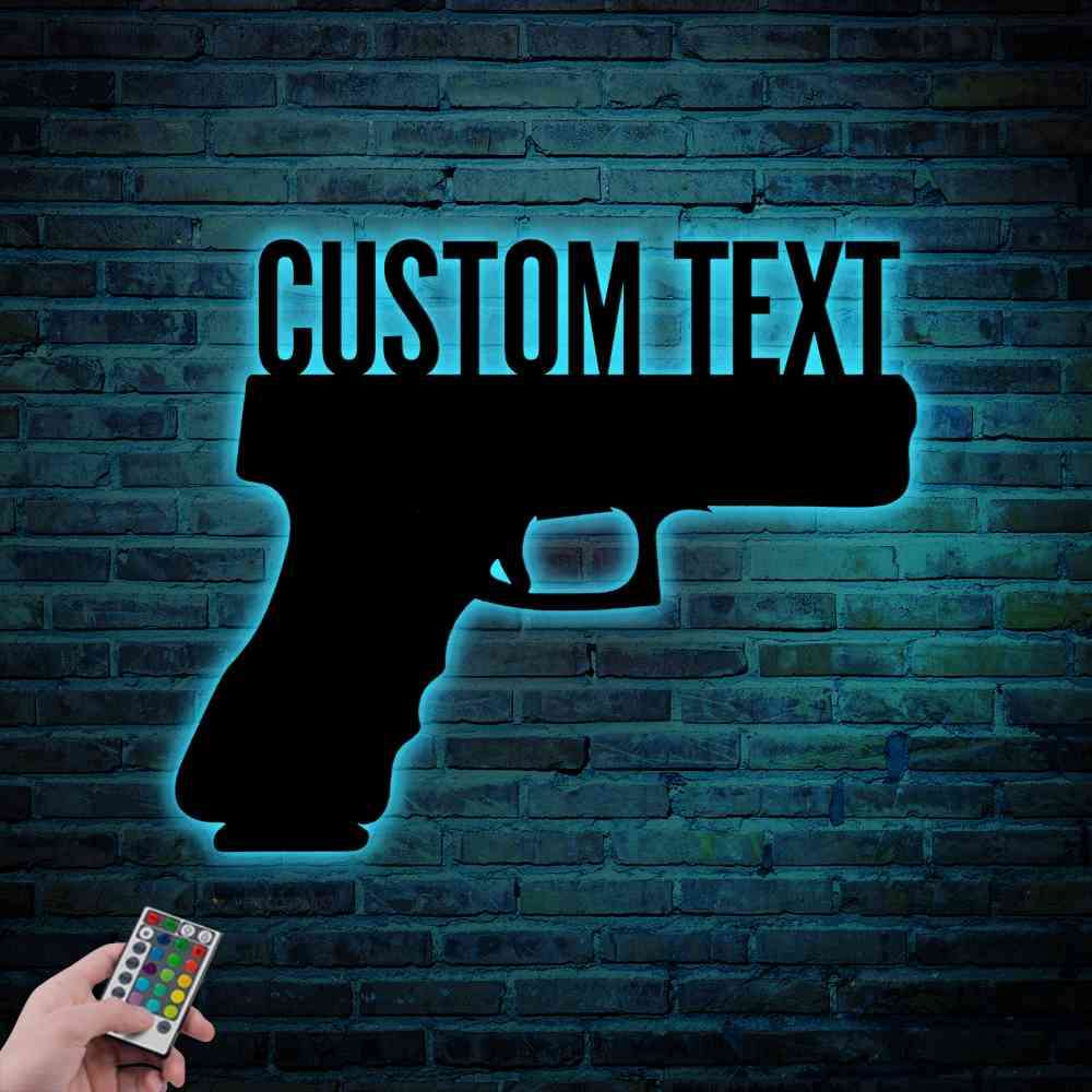 Come And Take It Metal Gun Sign With Led Lights, Armory Sign Gun Room ...