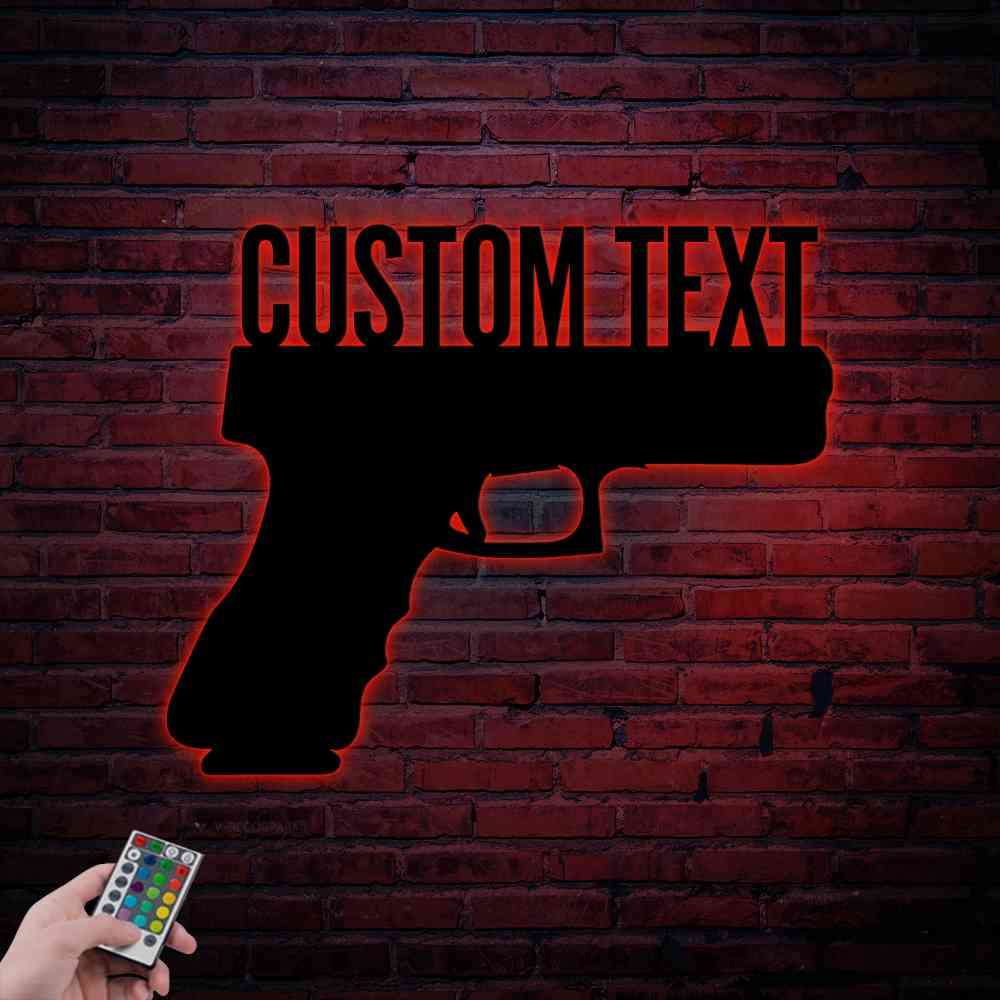 Come And Take It Metal Gun Sign With Led Lights, Armory Sign Gun Room ...