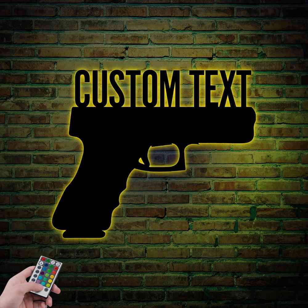 Come And Take It Metal Gun Sign With Led Lights, Armory Sign Gun Room ...