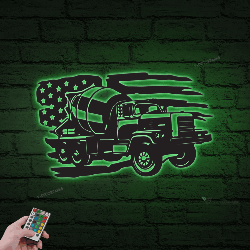 Concrete Mixer Truck Us Sign With Led Lights, Concrete Mixer Signs ...