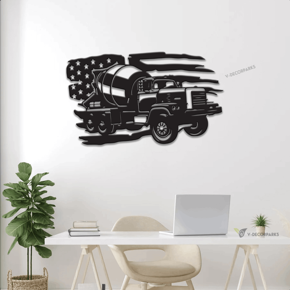 Concrete Mixer Truck Us Sign With Led Lights, Concrete Mixer Signs ...