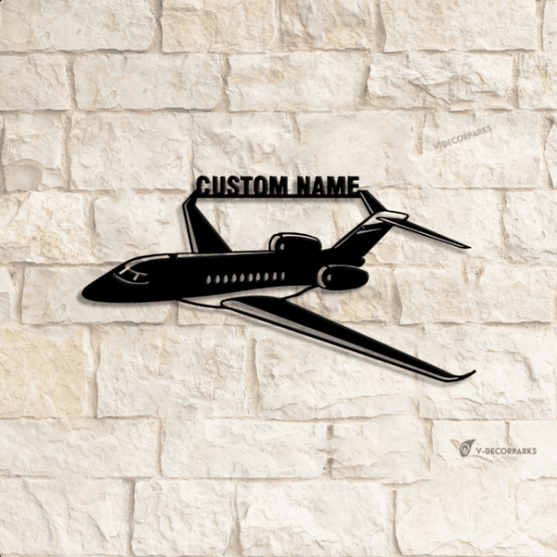 Custom Airplane Metal Wall Art Led Light, Airplane Wall Hanging, Custom ...
