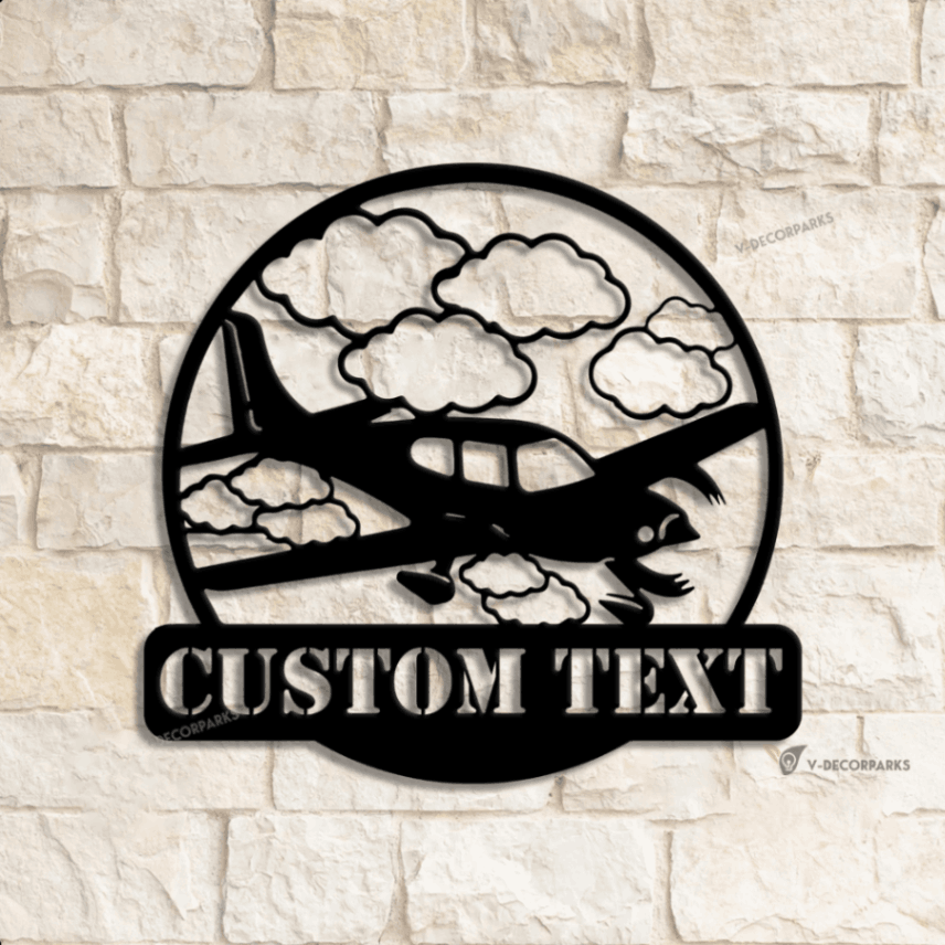 Custom Airplane Metal Wall Art Led Light, Airplane Wall Art ...