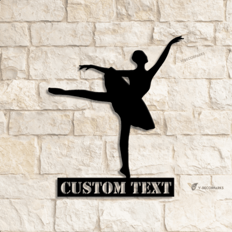 Custom Ballerina Dance Metal Wall Art Led Light, Personalized Girl ...
