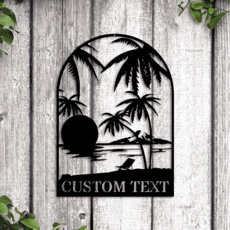 Custom Beach Decor Led Lights, Beach Metal Wall Art, Nautical Decor ...