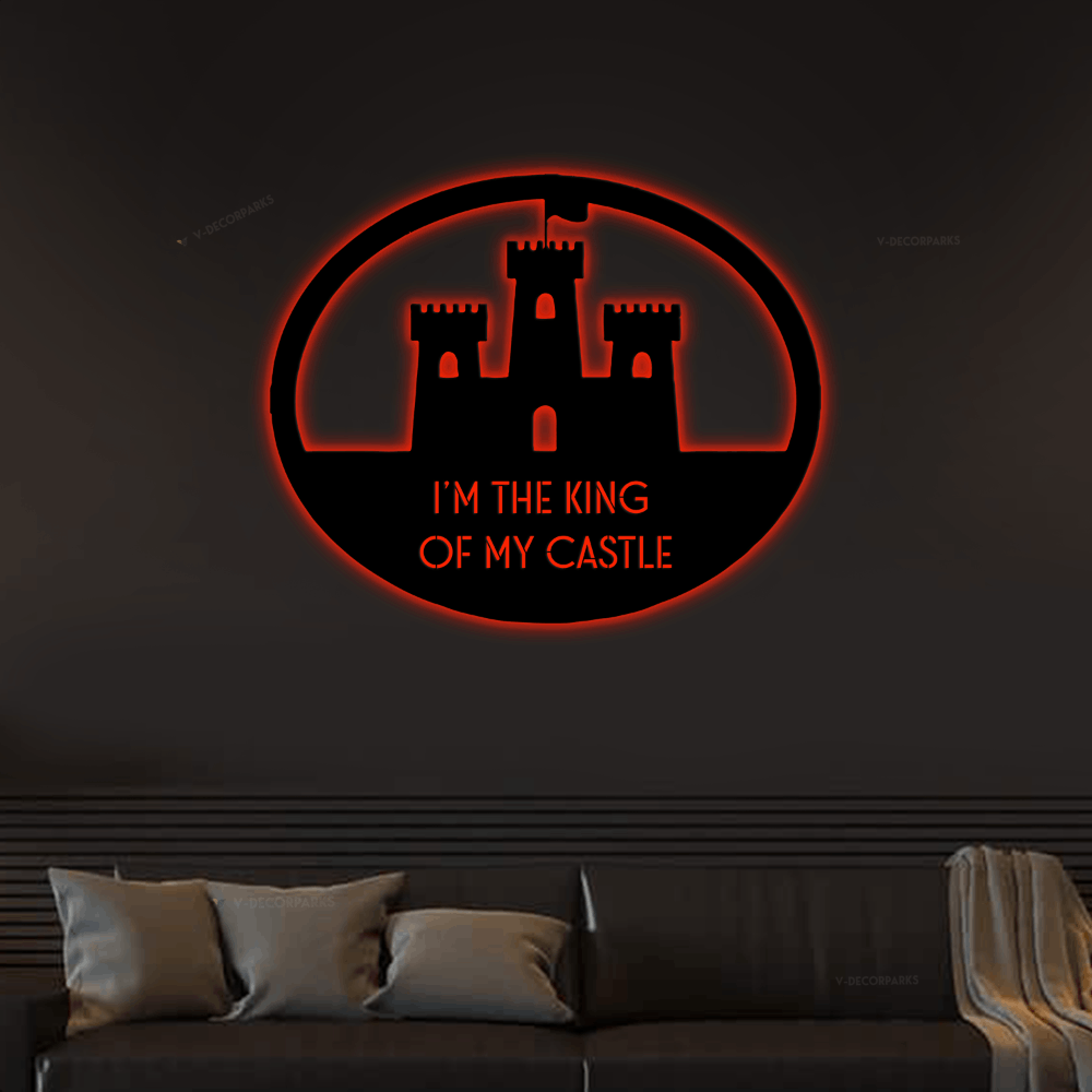 Custom Castle With Led Lights Sign Monogram Steel Sign, Personalized ...