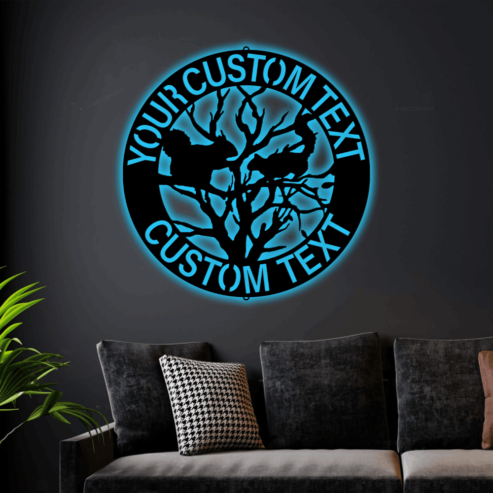 Custom Chipmunk Led Lights Sign Monogram Steel Sign, Personalized ...