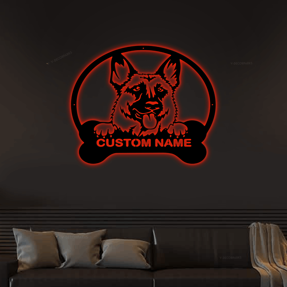 Custom Dog Sign With Led Lights, Pet Spot Sign, Dog Name Sign ...