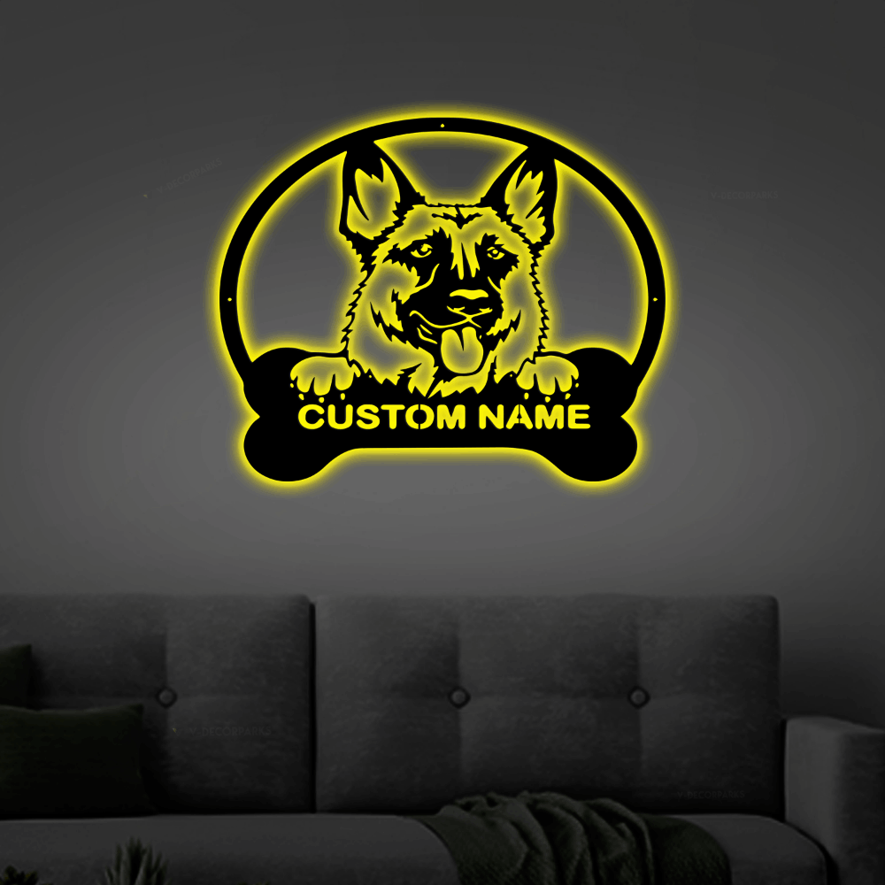 Custom Dog Sign With Led Lights, Pet Spot Sign, Dog Name Sign ...