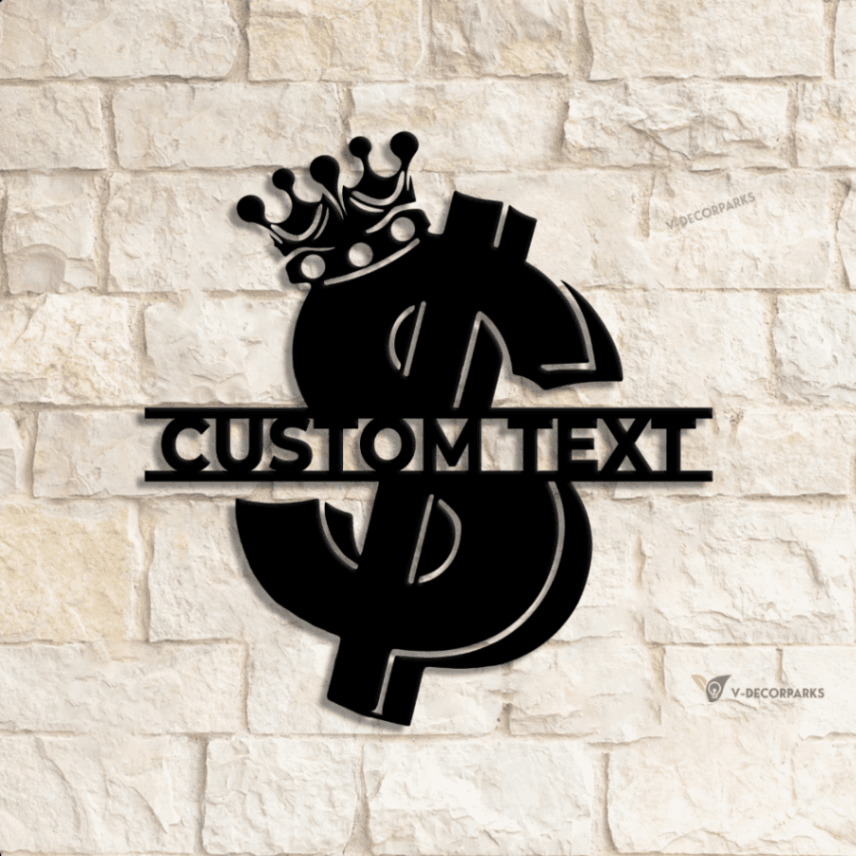 Custom Dollar Money Symbol Metal Wall Art Led Light, Personalized ...