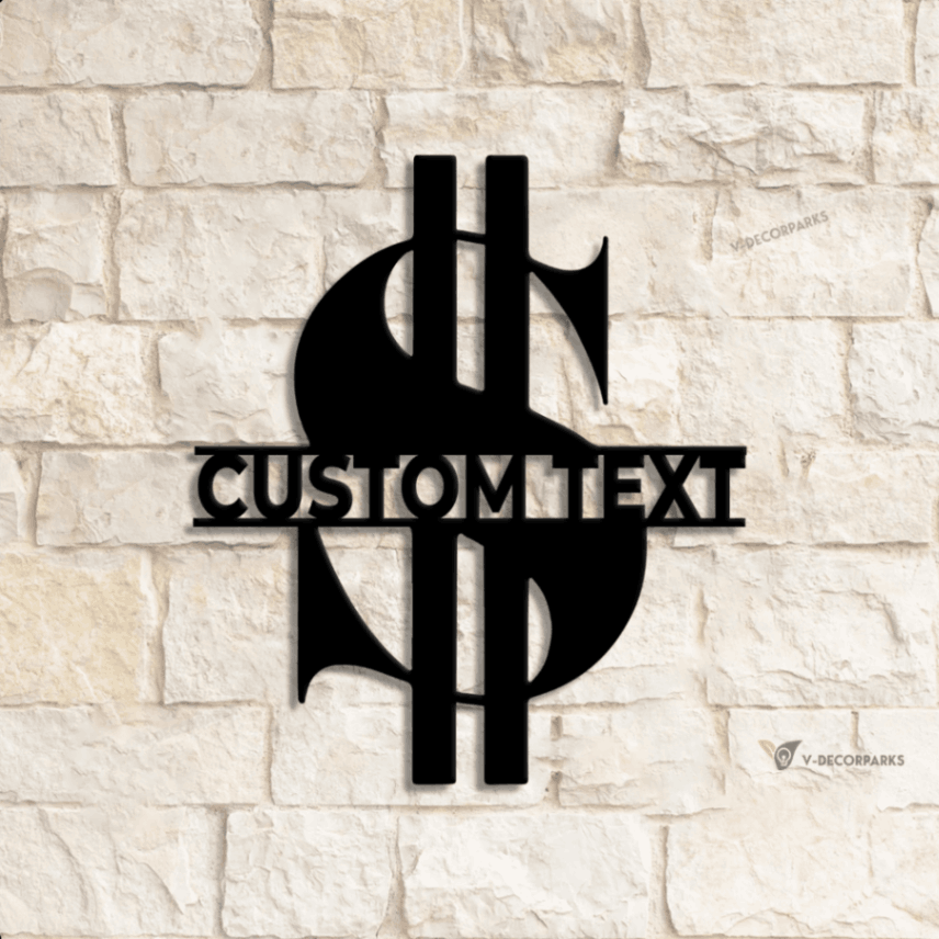 Custom Dollar Money Symbol Metal Wall Art Led Light, Dollar Money ...