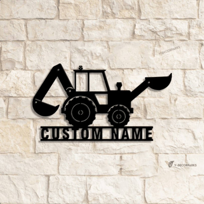 Custom Excavator Driver Metal Wall Art Led Light, Personalized ...