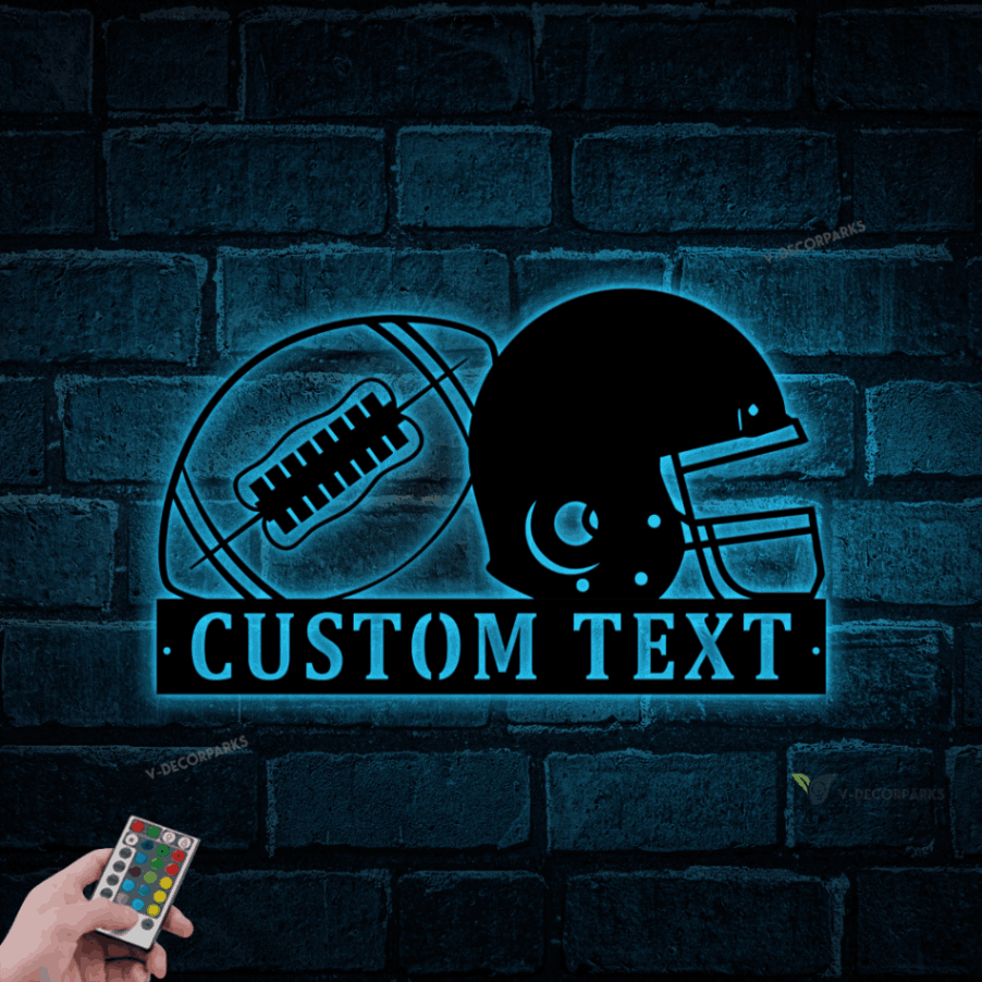 Custom Football Sign With Led Lights, Football Jersey Sign, Football ...