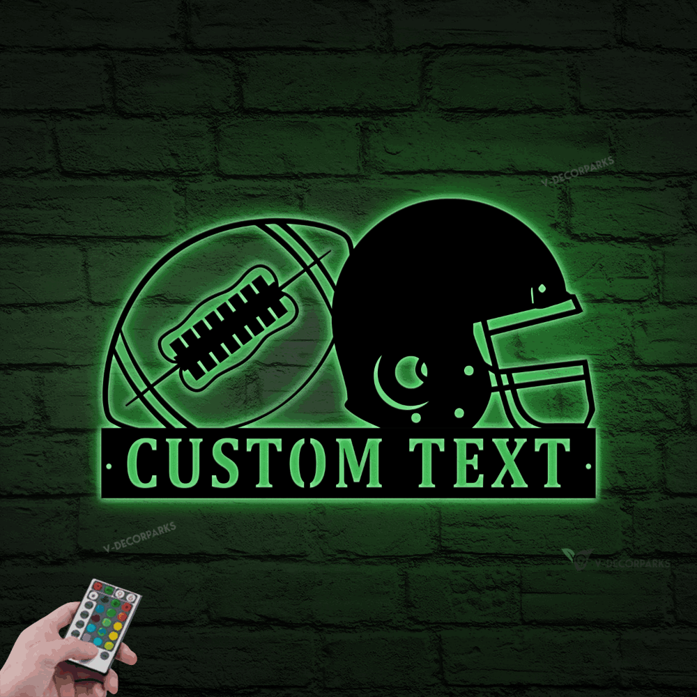 Custom Football Sign With Led Lights, Football Jersey Sign, Football ...