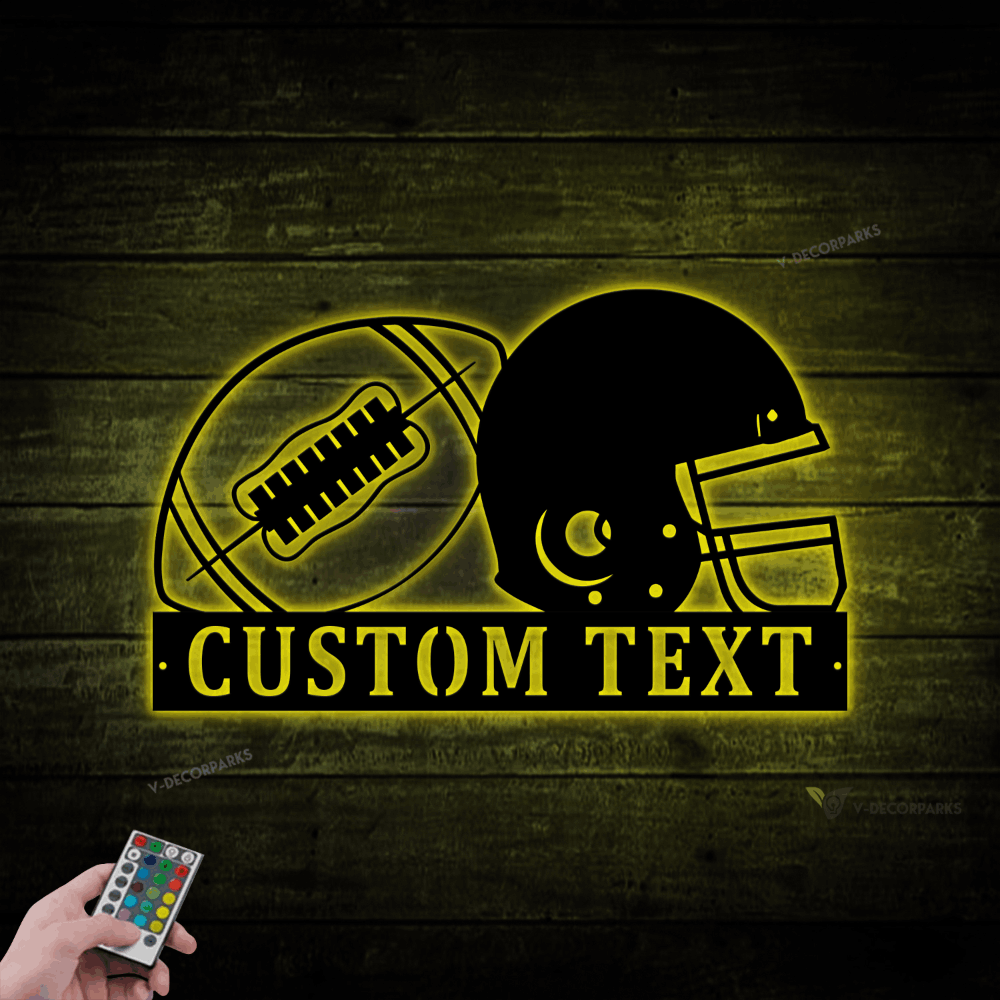 Custom Football Sign With Led Lights, Football Jersey Sign, Football ...