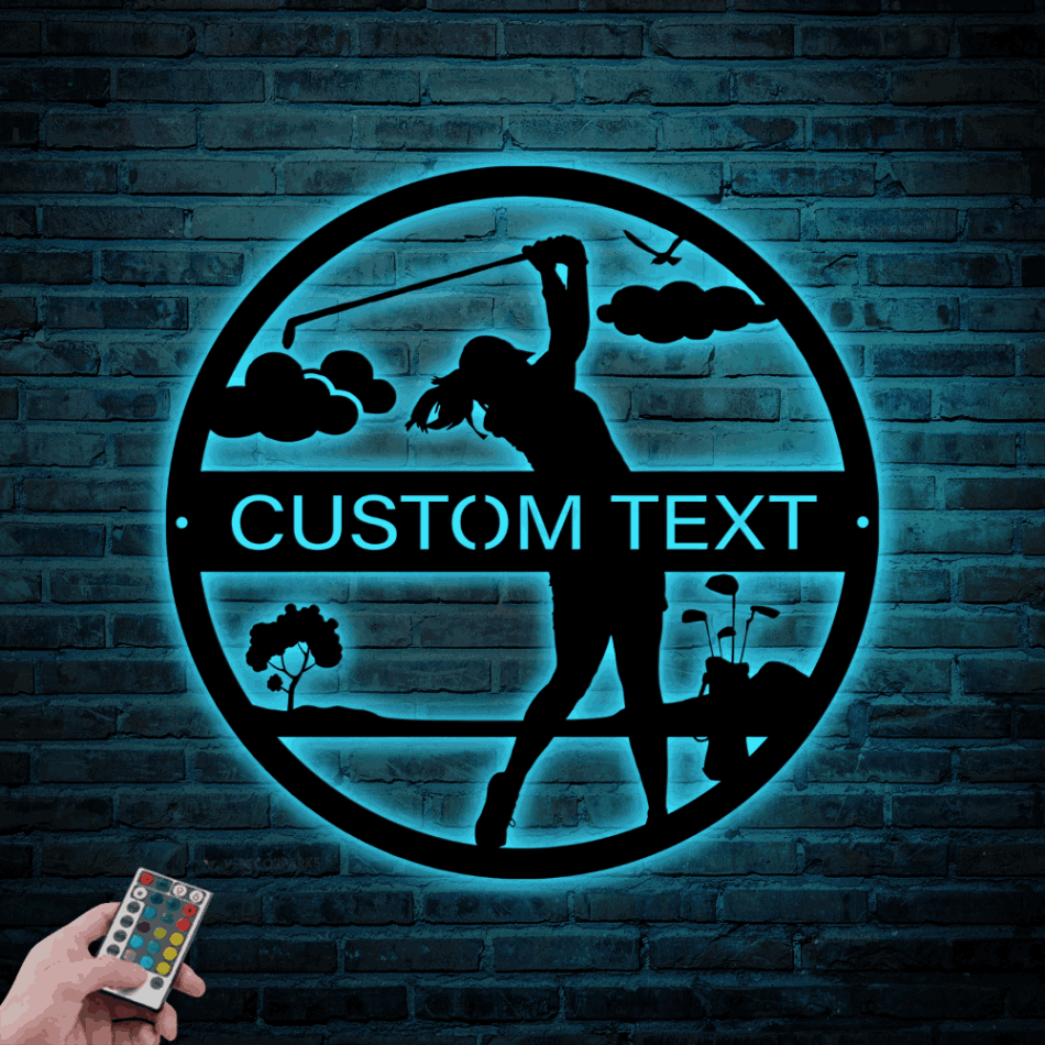 Custom Golf Metal Sign With Led Lights, 19th Hole Metal Sign, Golf ...