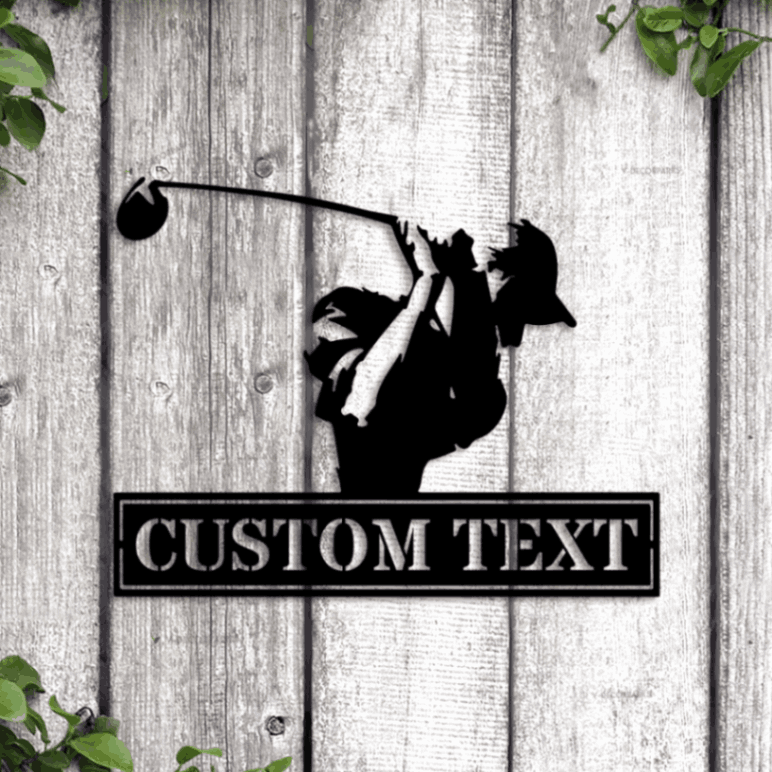 Custom Golf Sign Led Lights, Golf Metal Wall Art, Custom Name Golf Sign ...