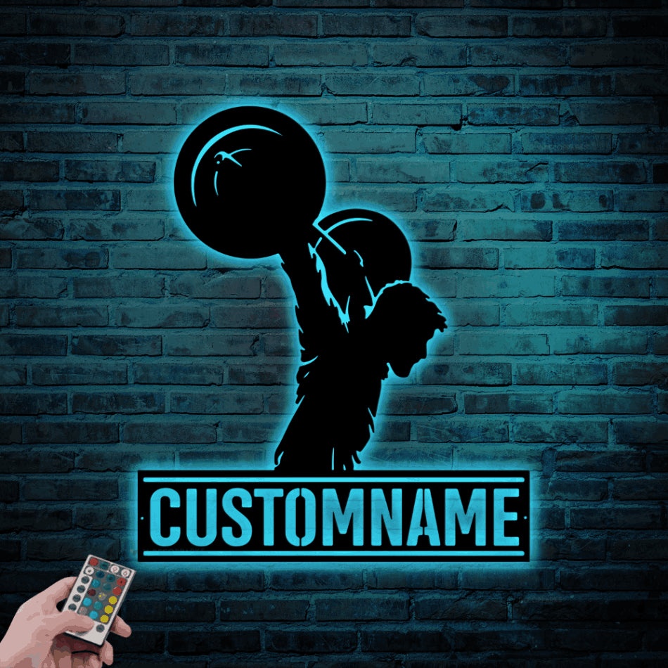 Custom Gym Sign Led Lights, Personalized Gym Wall Art, Gym Metal Sign ...