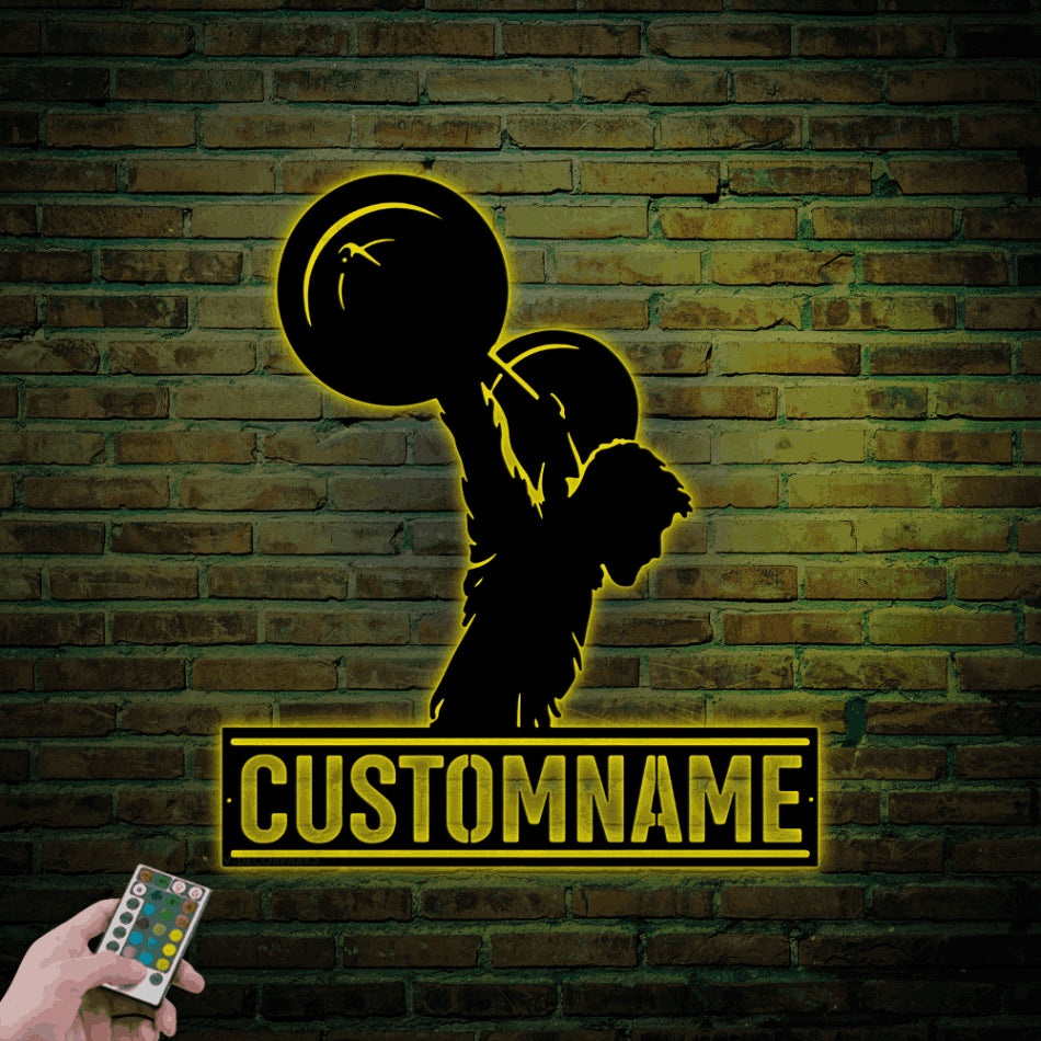 Custom Gym Sign Led Lights, Personalized Gym Wall Art, Gym Metal Sign ...