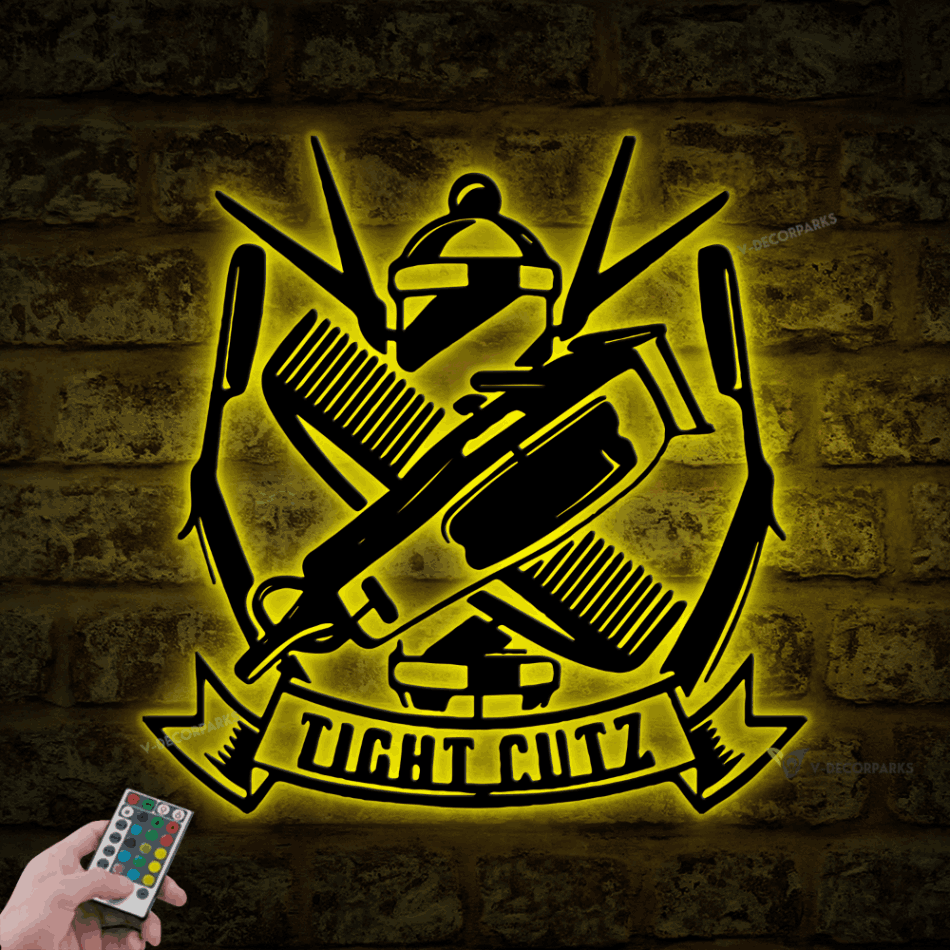 Custom Hair Salon Metal Wall Art Led Light, Personalized Hair Stylist ...