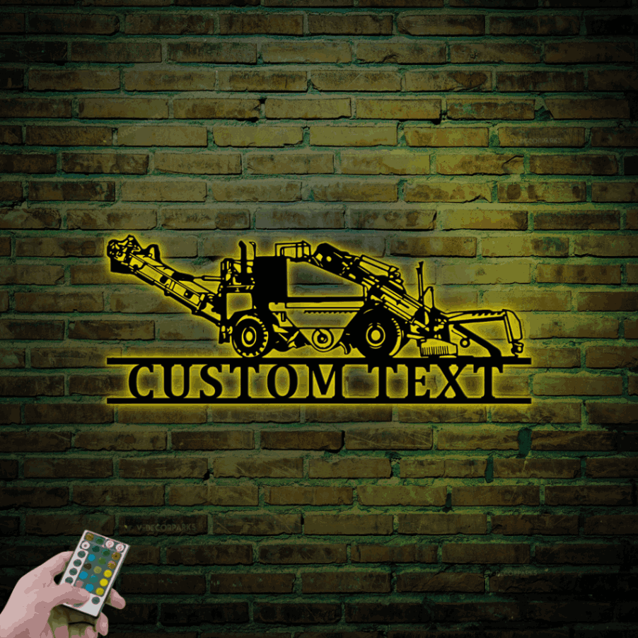 Custom Heavy Traffic Vehicle Driver Metal Sign Led Lights, Personalized ...