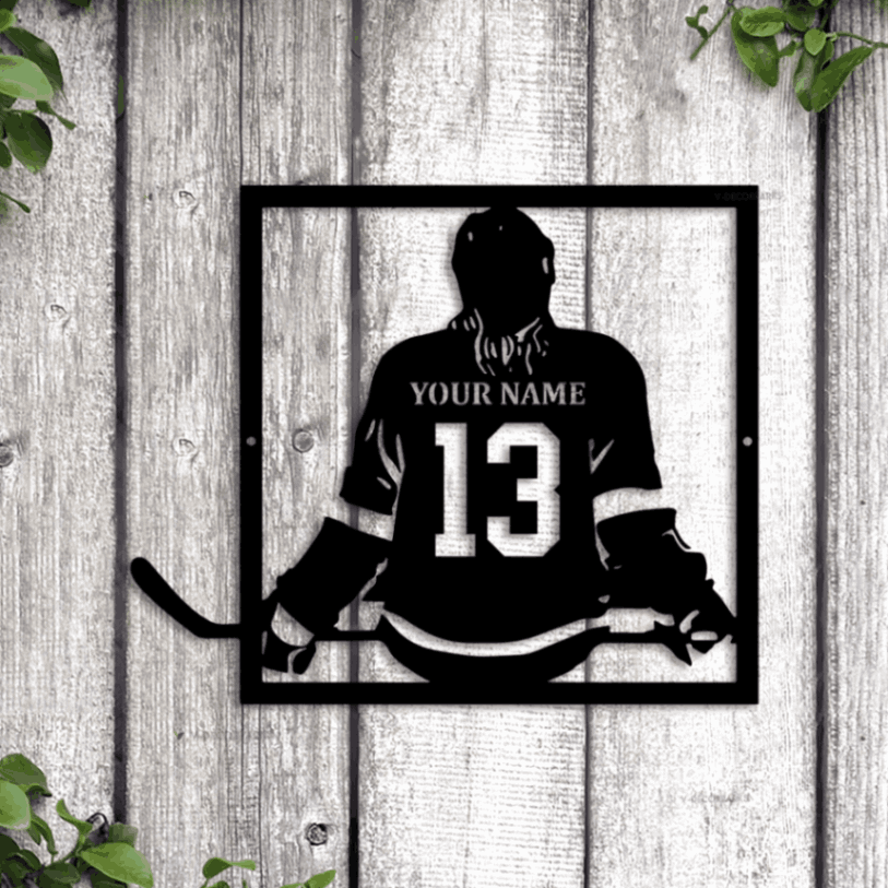 Custom Hockey Metal Sign Led Lights, Name Hockey Sign, Girl Hockey Wall ...