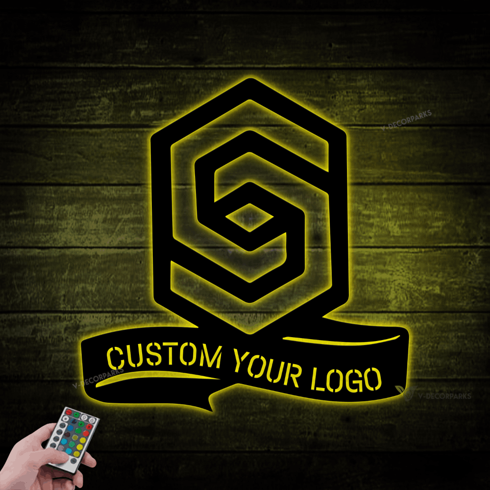 Custom Metal Business Logo Sign With Led Lights, Custom Company Logo ...