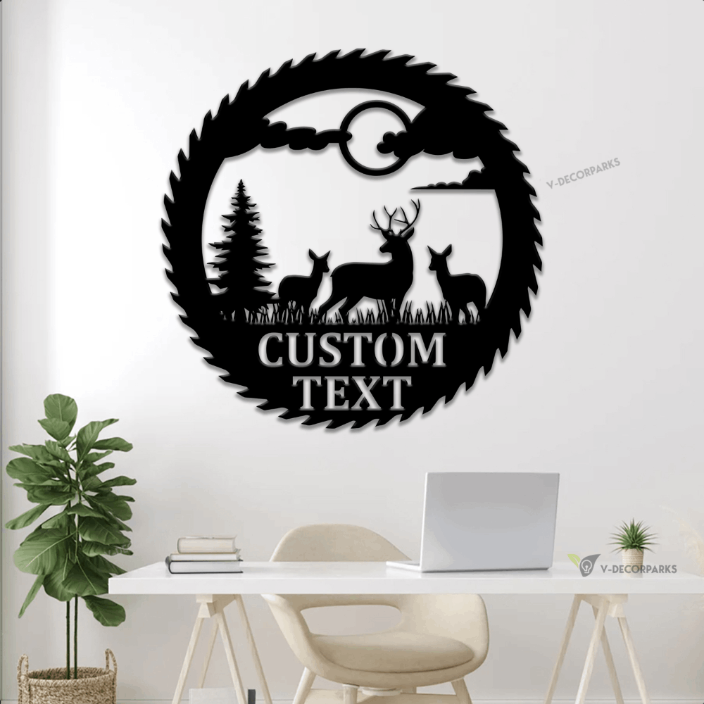 Custom Metal Deer Sign With Led Lights, Metal Deer Hunting Sign, Deer ...