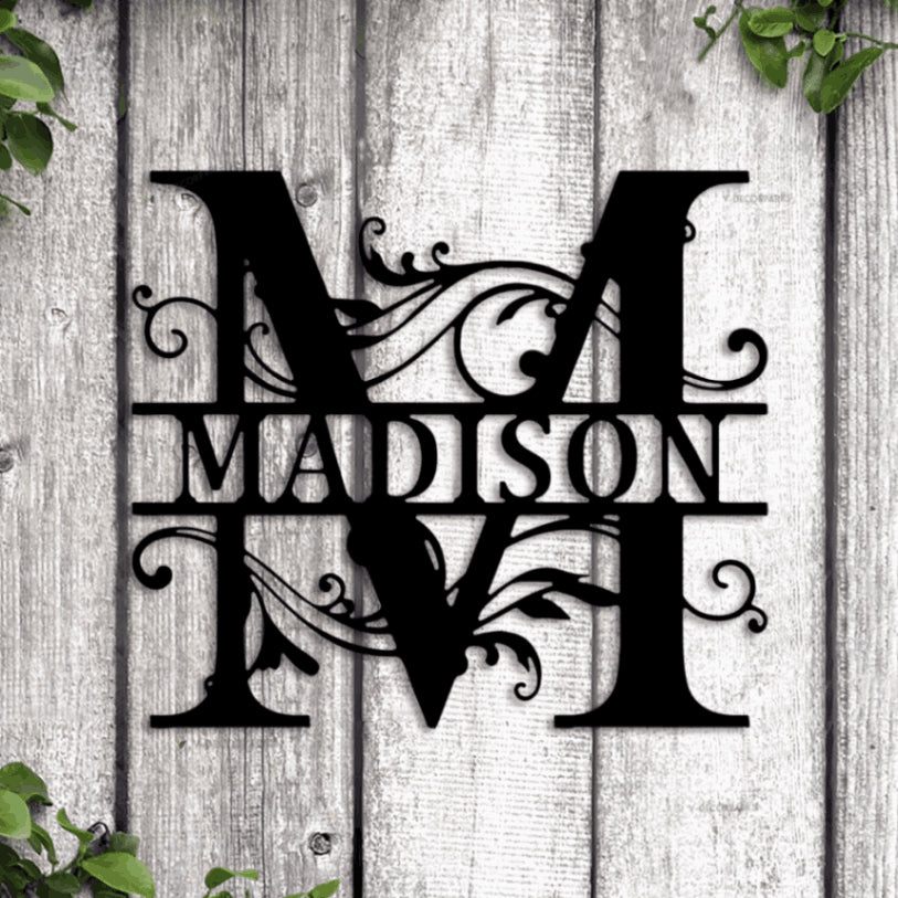 Custom Metal Family Name Sign For Wall With Led Lights, Personalized ...