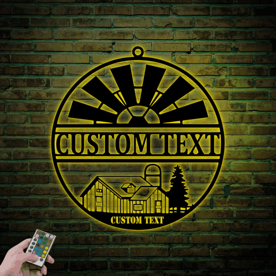 Custom Metal Farm Sign Led Lights, Farmer Metal Sign, Farmhouse Decor ...