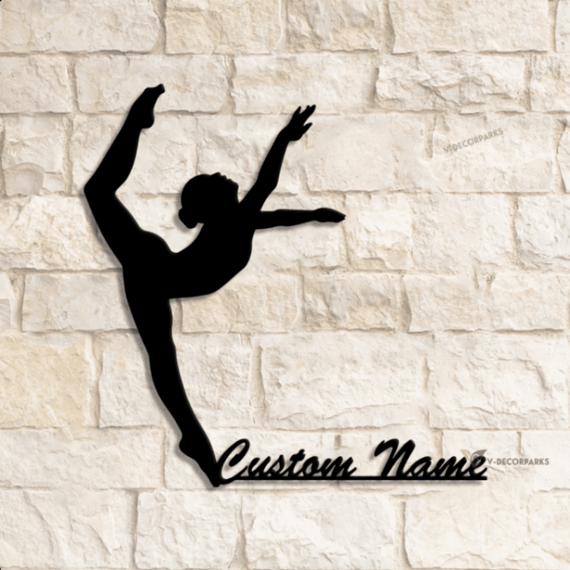 Custom Modern Dance Metal Wall Art Led Lights, Ballerina Wall Art ...