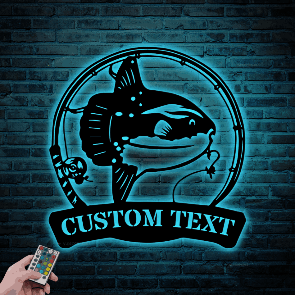 Custom Ocean Sunfish Fishing Metal Sign Led Lights, Personalized Fisher ...
