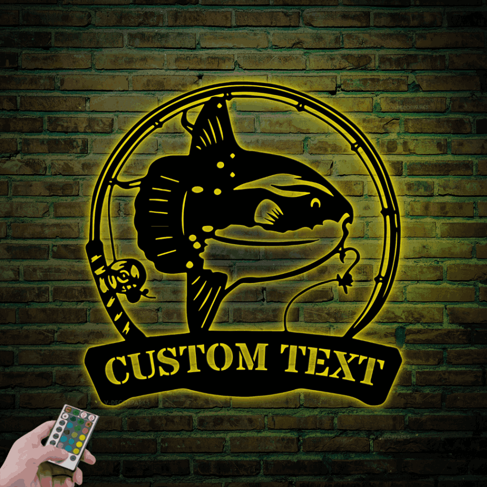 Custom Ocean Sunfish Fishing Metal Sign Led Lights, Personalized Fisher ...