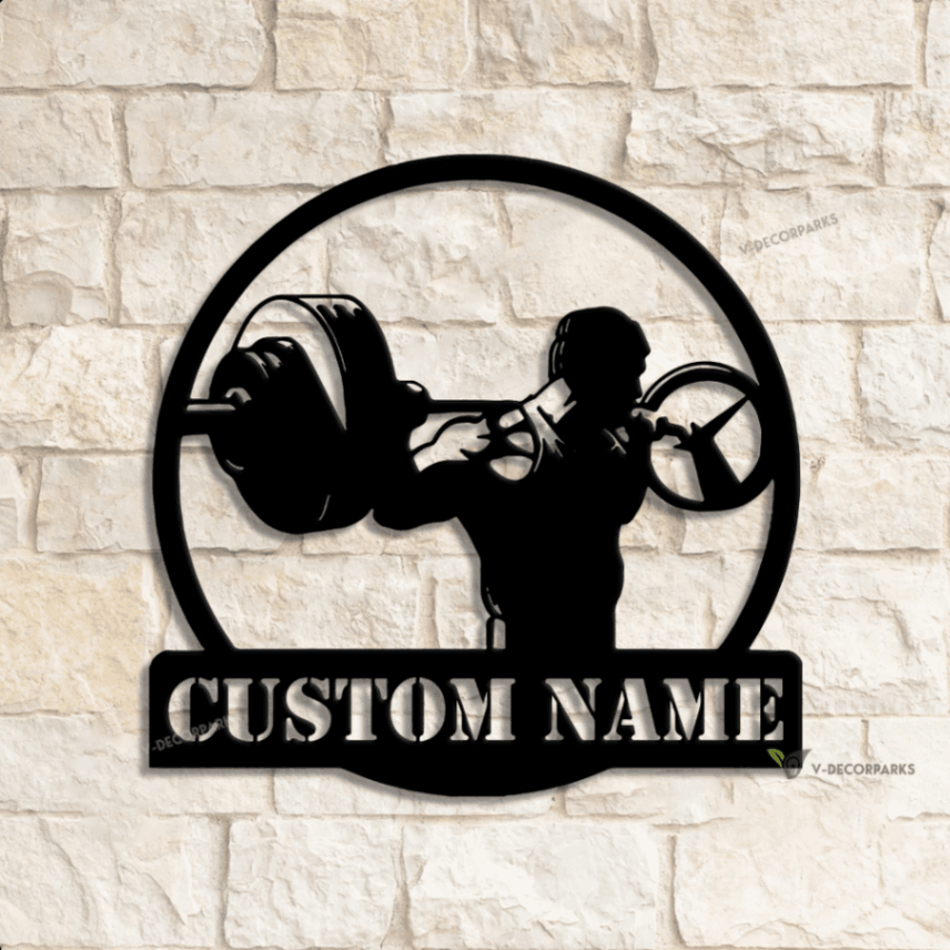 Custom Powerlifting Workout Metal Wall Art Led Light, Personalized ...