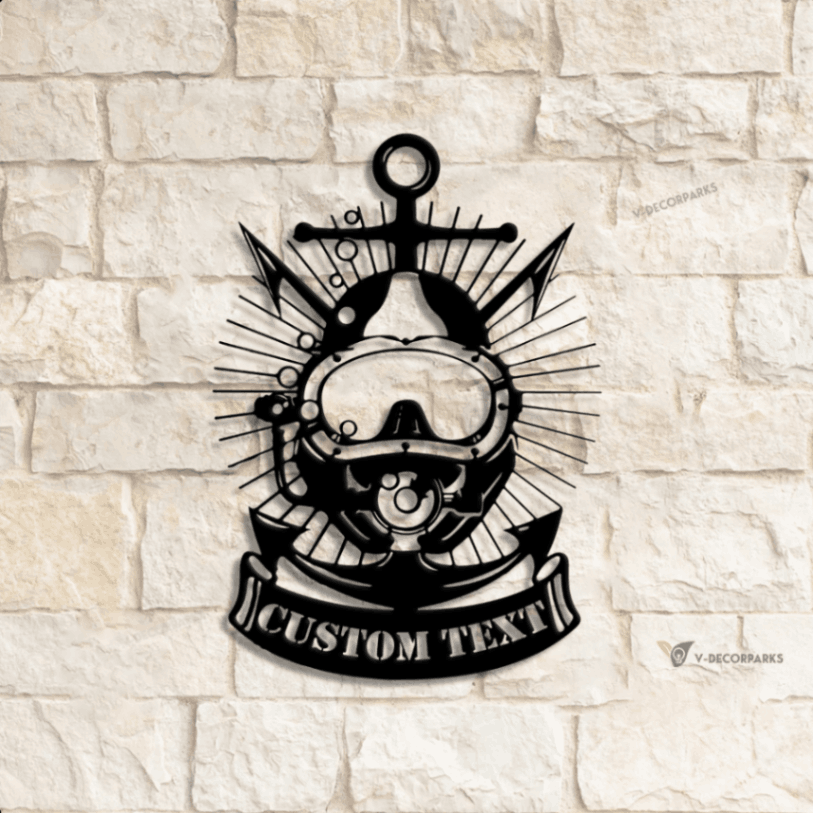 Custom Scuba Diving Mask Metal Wall Art Led Light, Personalized Scuba ...