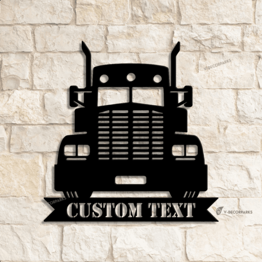 Custom Semi Truck Driver Metal Wall Art Led Light, Truck Metal Sign ...