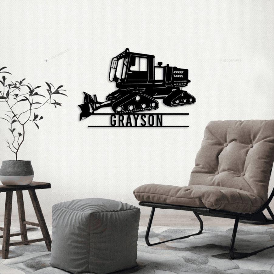 Custom Snowcat Driver Metal Sign Led Lights, Personalized Tracked Snow ...