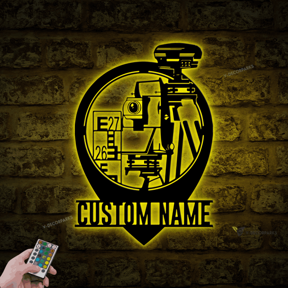 Custom Surveyor Engineer Metal Wall Art Led Light, Personalized ...