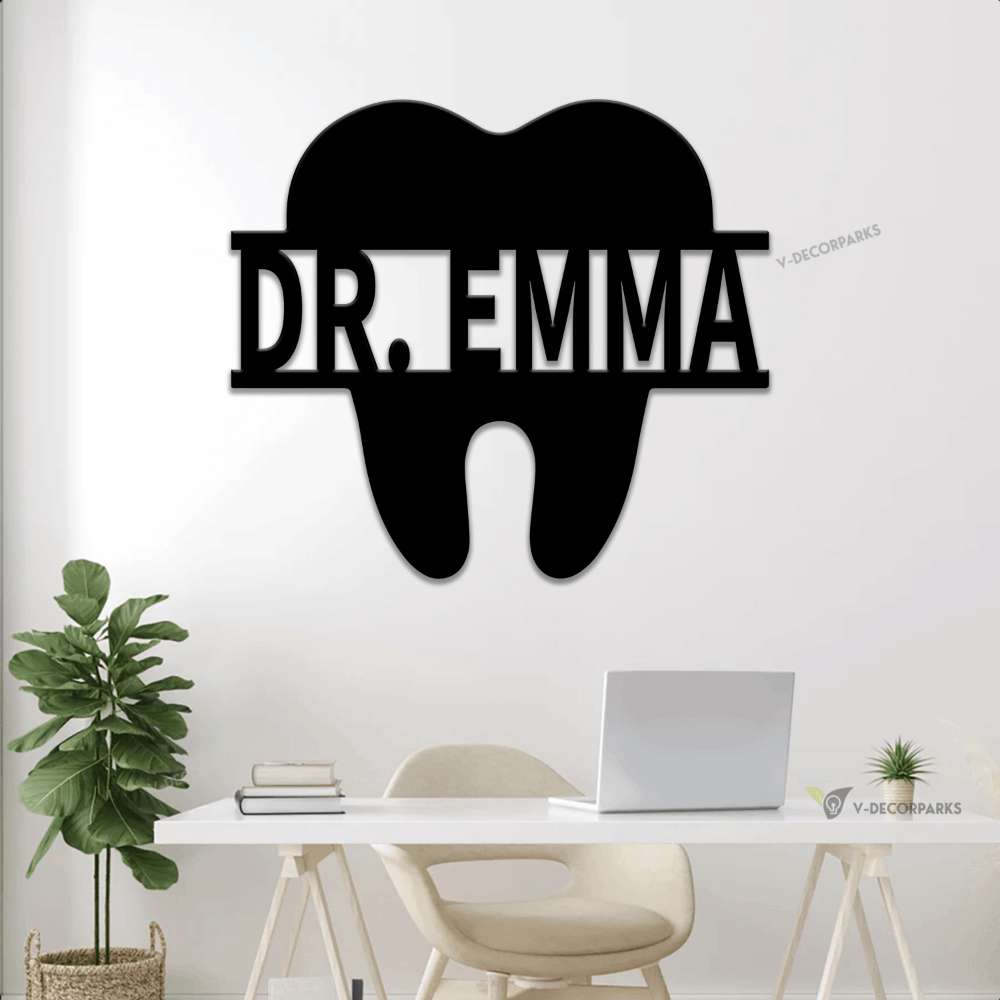 Custom Tooth Dentist Metal Sign With Led Lights, Gift For Dentist ...