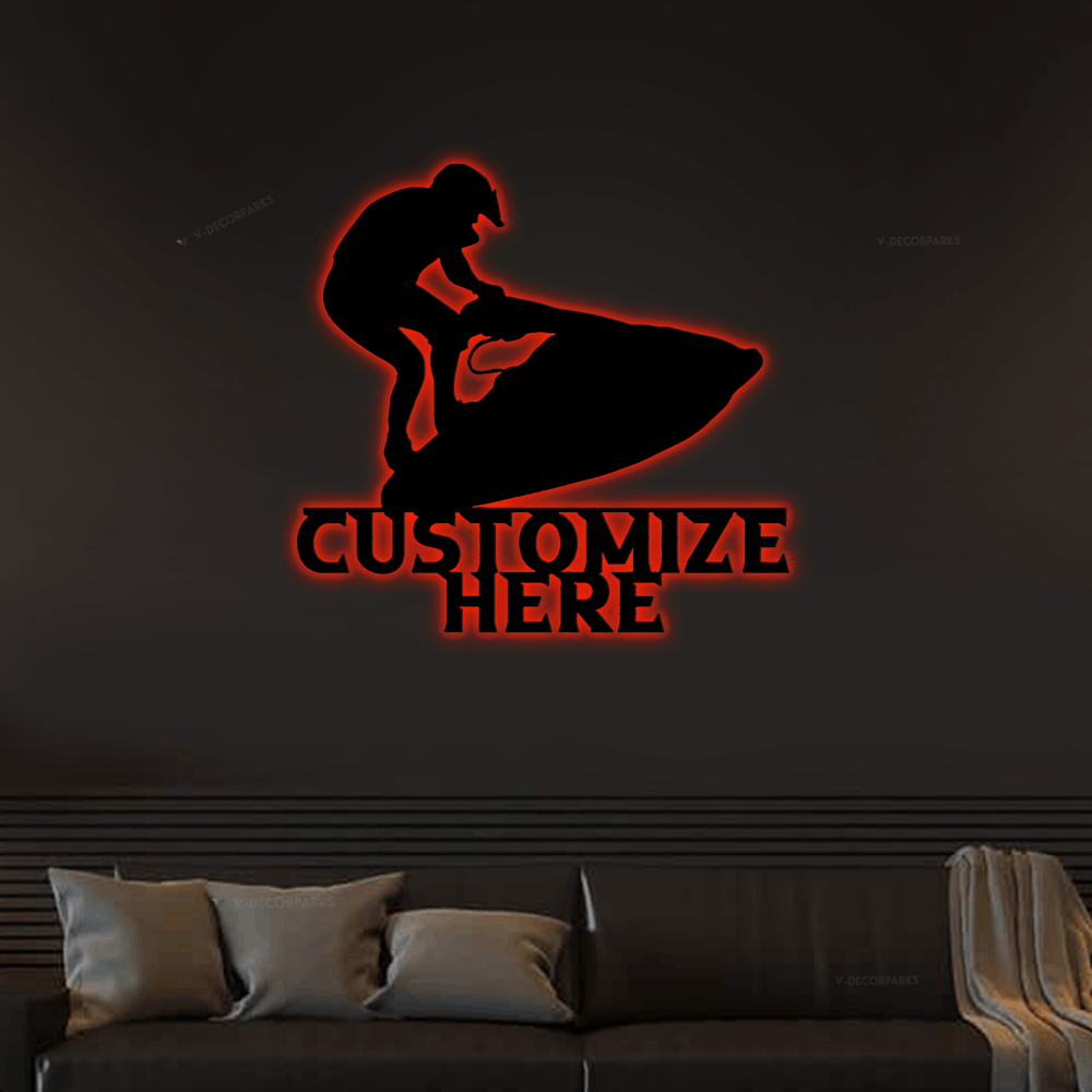 Customizable Metal Jet Ski Led Lights Sign, Jet Ski Decoration ...