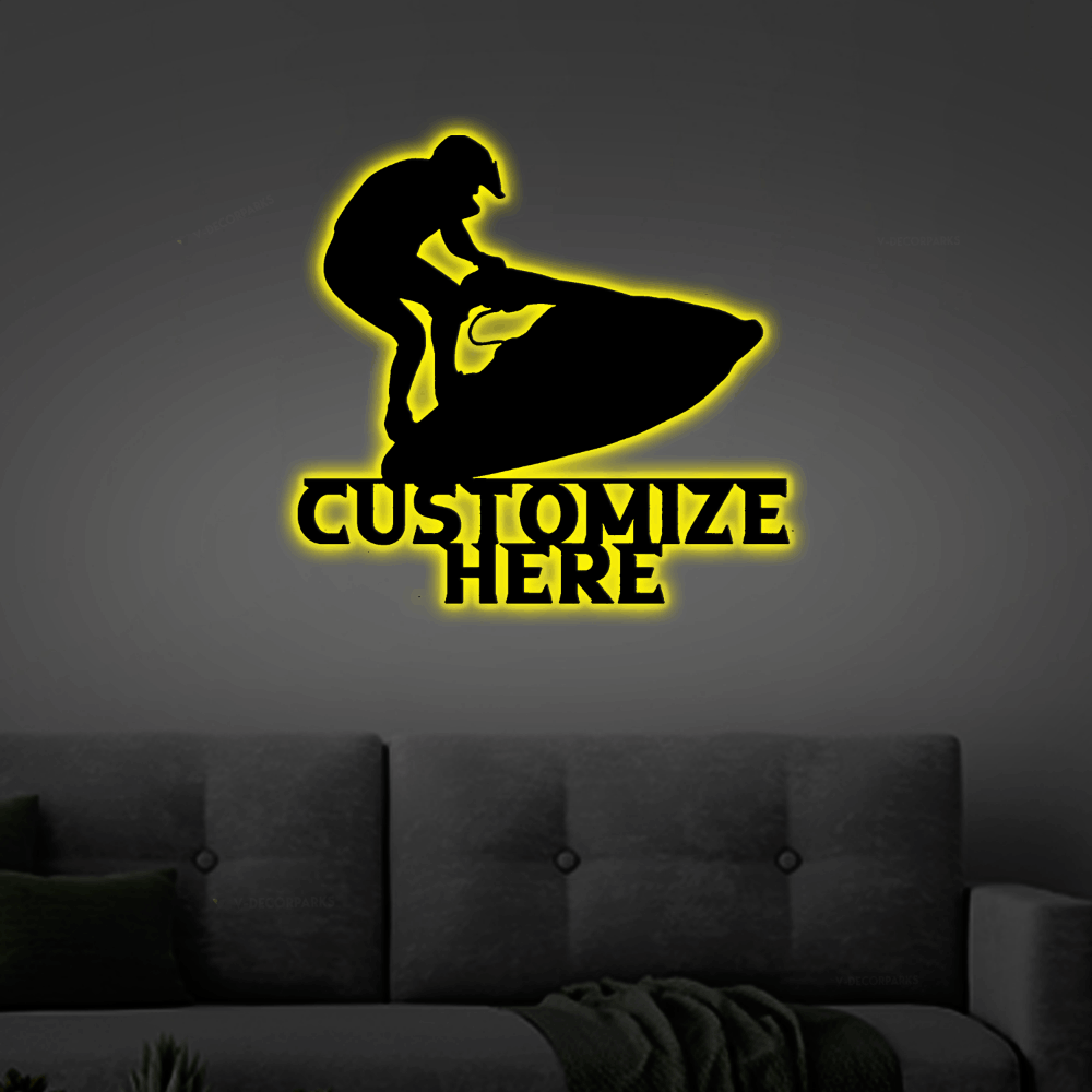 Customizable Metal Jet Ski Led Lights Sign, Jet Ski Decoration ...