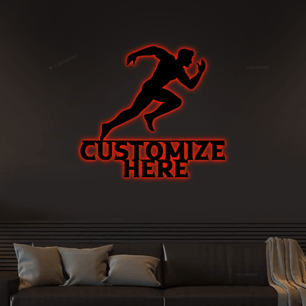 Customizable Metal Sprinter With Led Lights Sign, Personalized Track ...